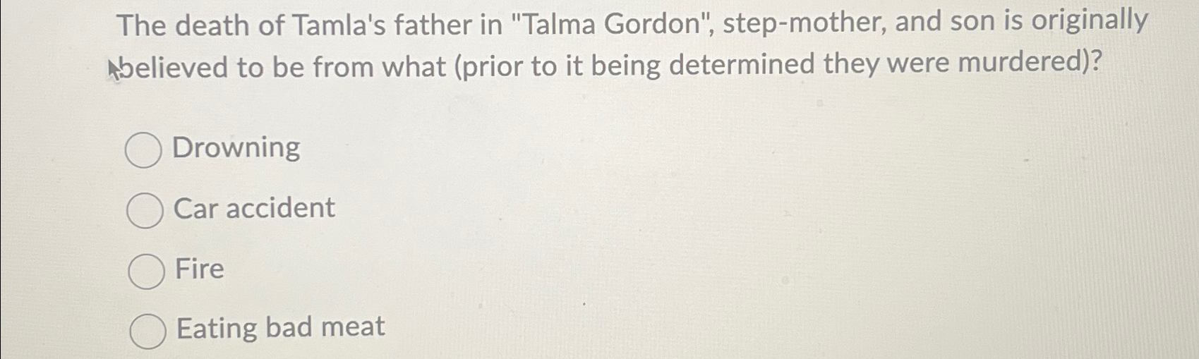 Solved The death of Tamla's father in "Talma Gordon", | Chegg.com