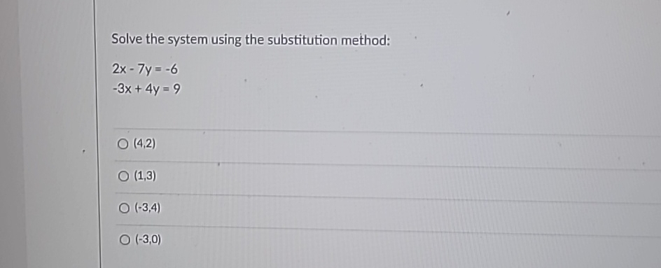Solved Solve the system using the substitution | Chegg.com