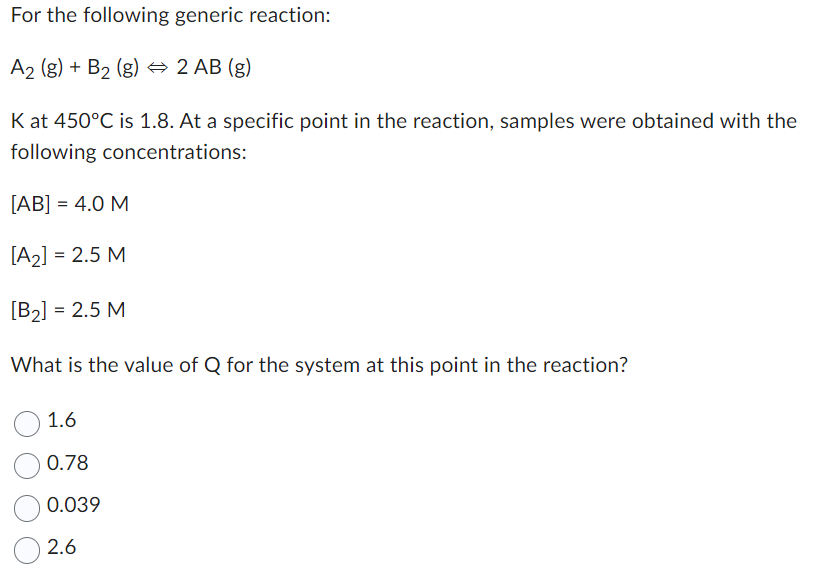 Solved For the following generic | Chegg.com