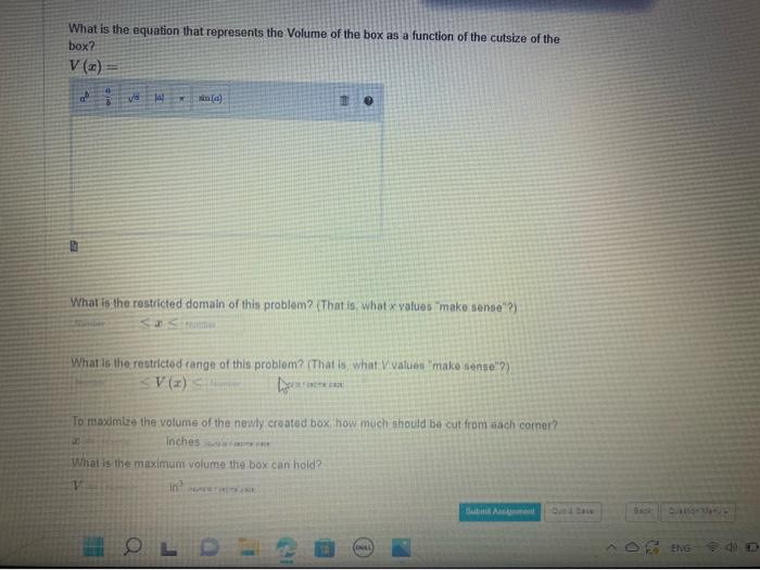 Solved Wo are constructing a bax from a rectangular plece of | Chegg.com