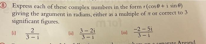 Solved * Express each of these complex numbers in the form | Chegg.com