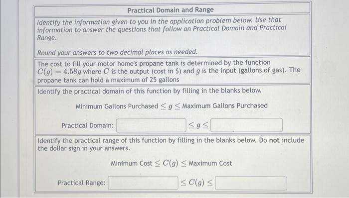 Solved Practical Domain And Range Identify The Information