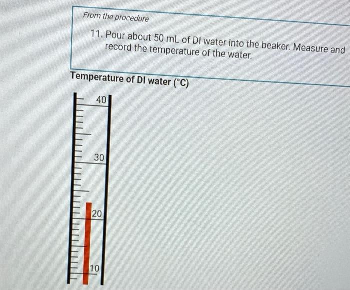 Solved whats the accurate temperature of Dl water (c) shown | Chegg.com
