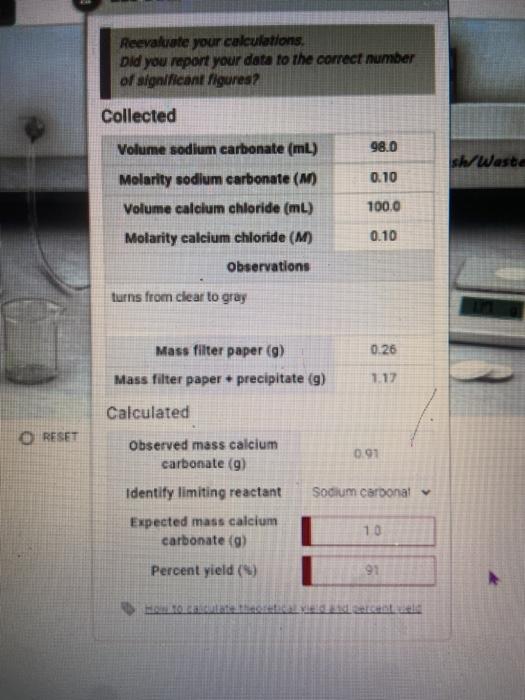 Solved Reevaluate your calculations Did you report your data | Chegg.com