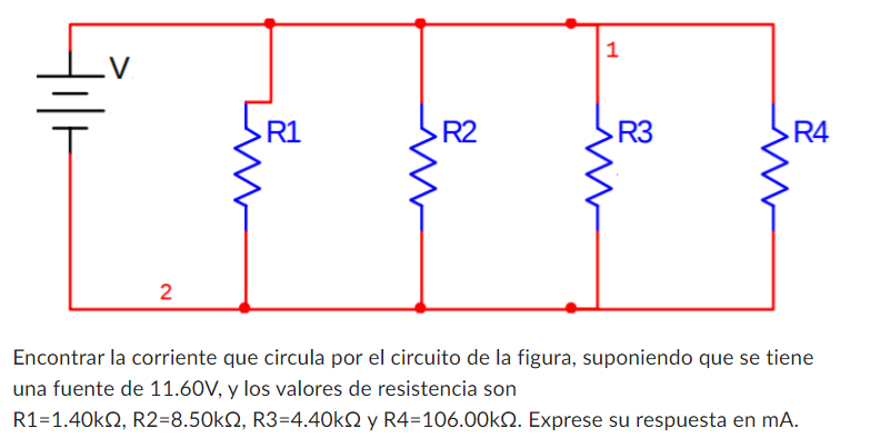 Solved Encontrar la corriente que circula por el circuito de | Chegg.com