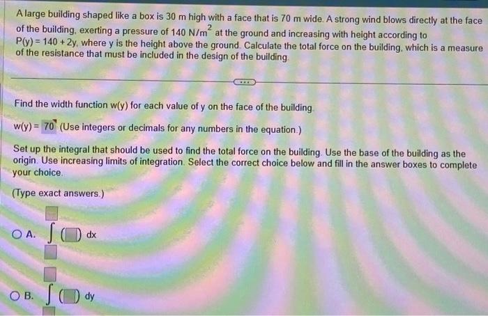 Solved A large building shaped like a box is 30 m high with | Chegg.com