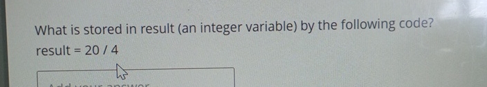 Solved What is stored in result (an integer variable) ﻿by | Chegg.com