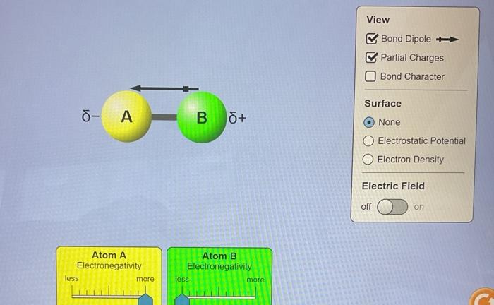 Solved View Bond Dipole + Partial Charges Bond Character | Chegg.com