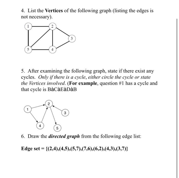1. The following graph is a directed graph, explain | Chegg.com