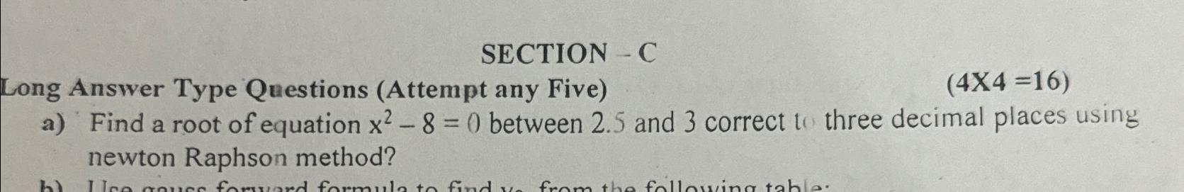 Solved SECTION - ﻿CLong Answer Type Questions (Attempt any | Chegg.com