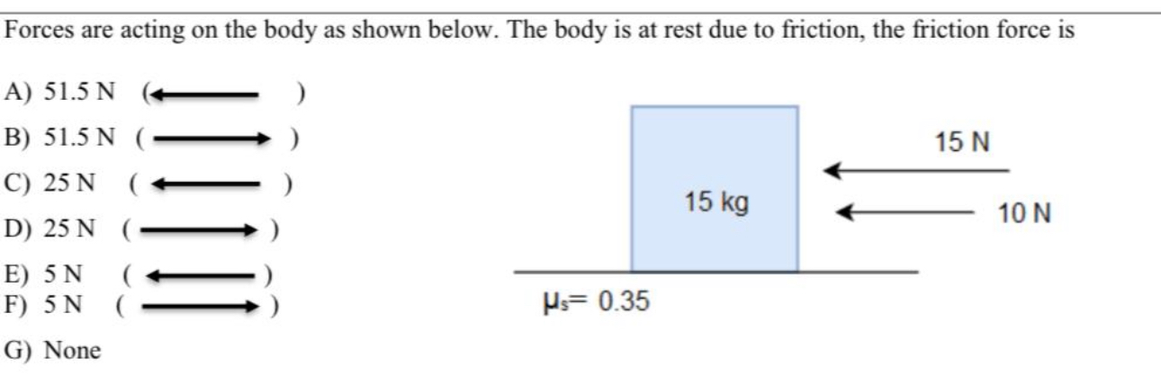Solved Forces Are Acting On The Body As Shown Below The Chegg