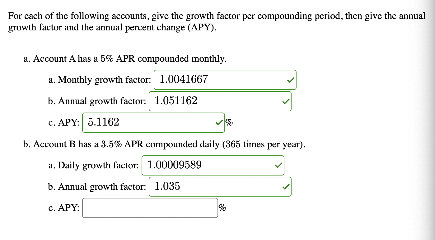 Solved For each of the following accounts, give the growth | Chegg.com