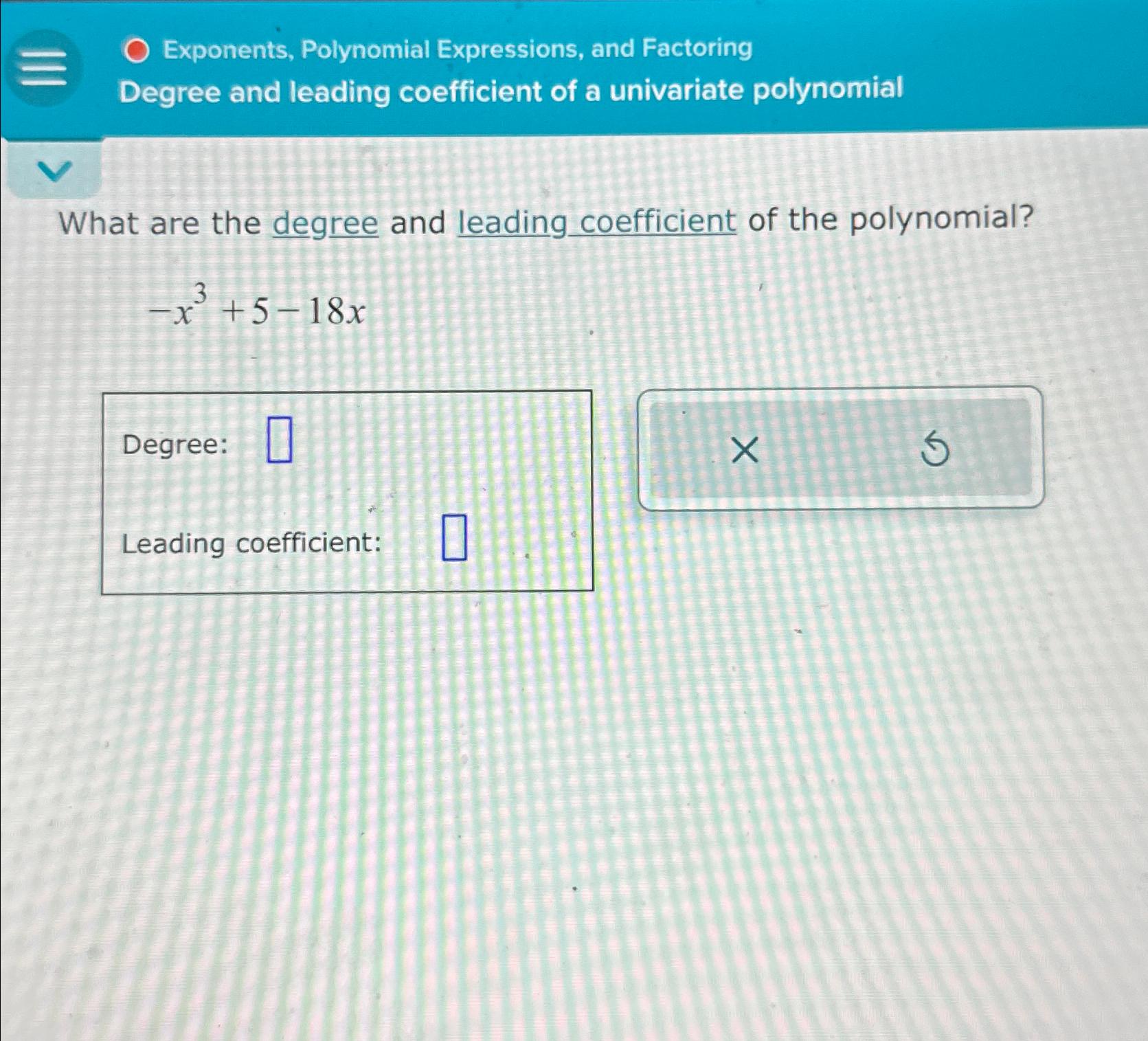 Solved Exponents, Polynomial Expressions, and Factoring | Chegg.com