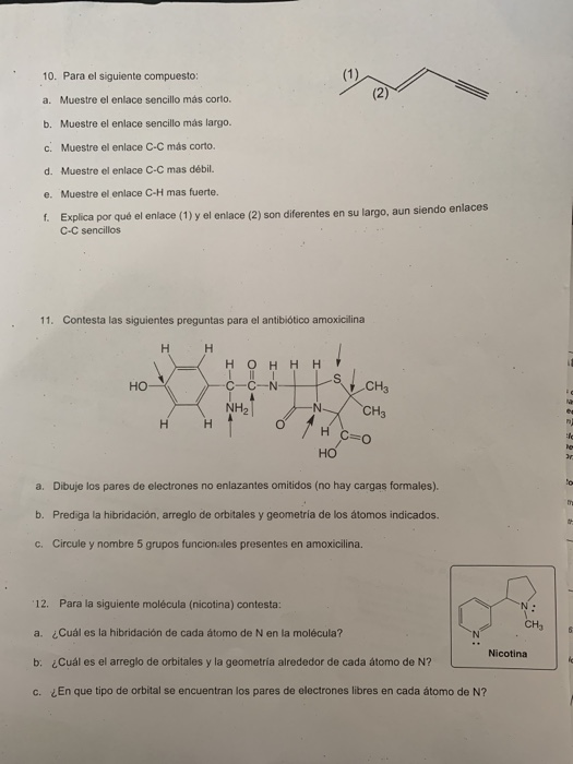1. Para las siguientes formulas condensadas dibuje la | Chegg.com
