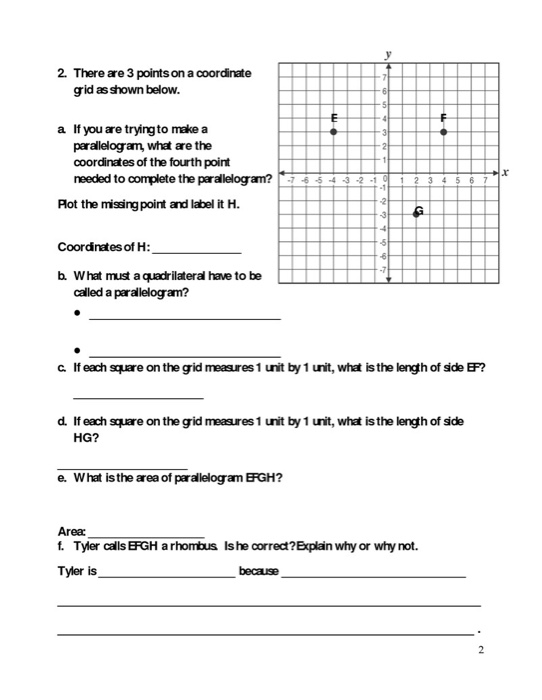 Solved 2. There are 3 points on a coordinate grid as shown | Chegg.com