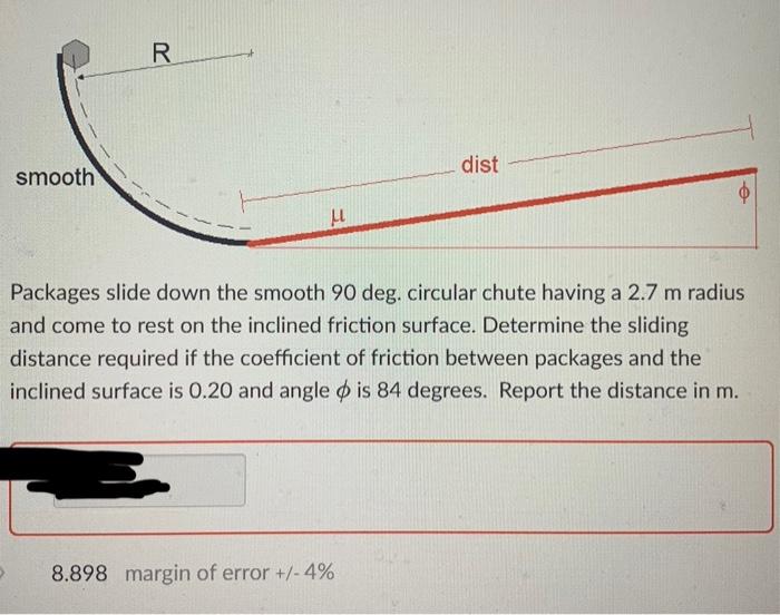 Solved Packages slide down the smooth 90 deg. circular chute | Chegg.com