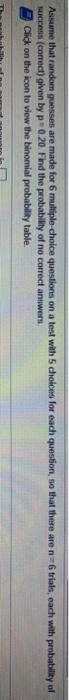 Solved Assume That Random Guesses Are Made For 6 Multiple Chegg