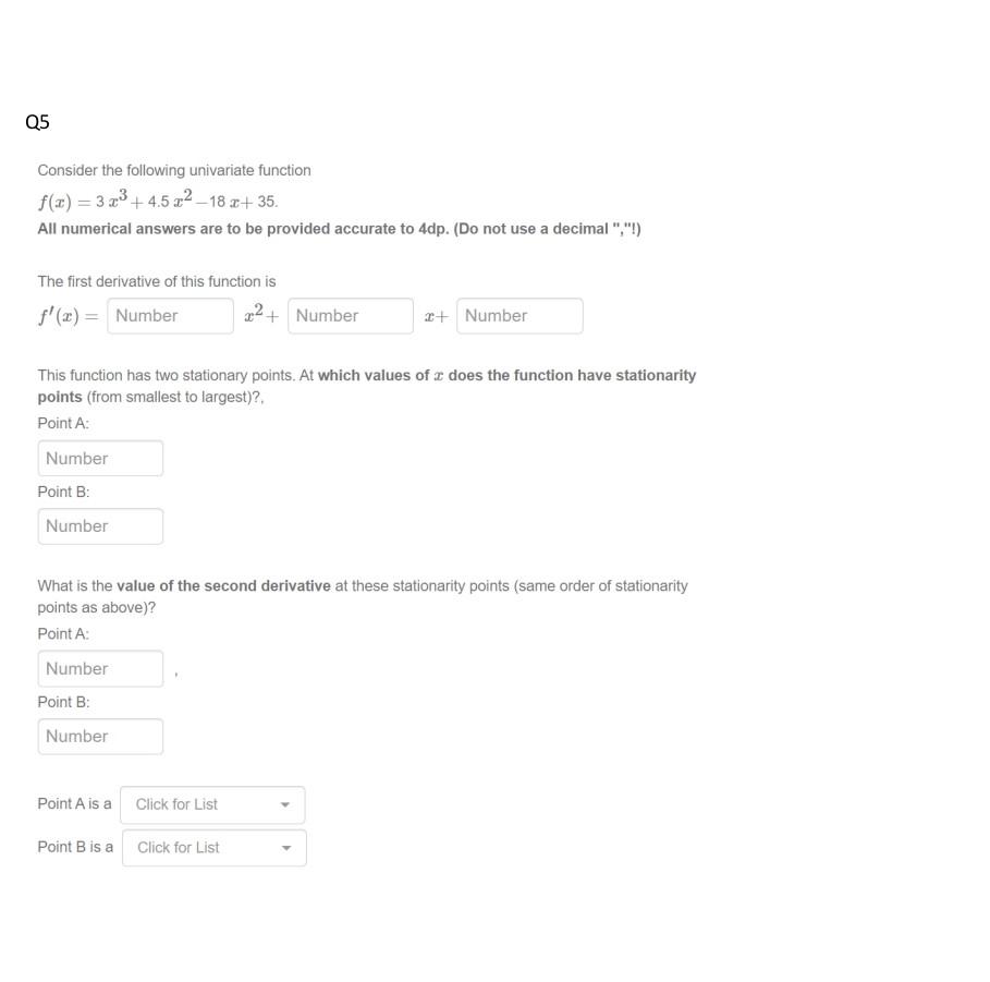 Solved Consider the following univariate function \\[ f(x)=3 | Chegg.com