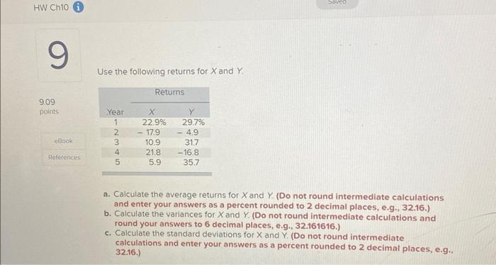 Solved Problem 10-9 Calculating Returns and Variability [LO | Chegg.com