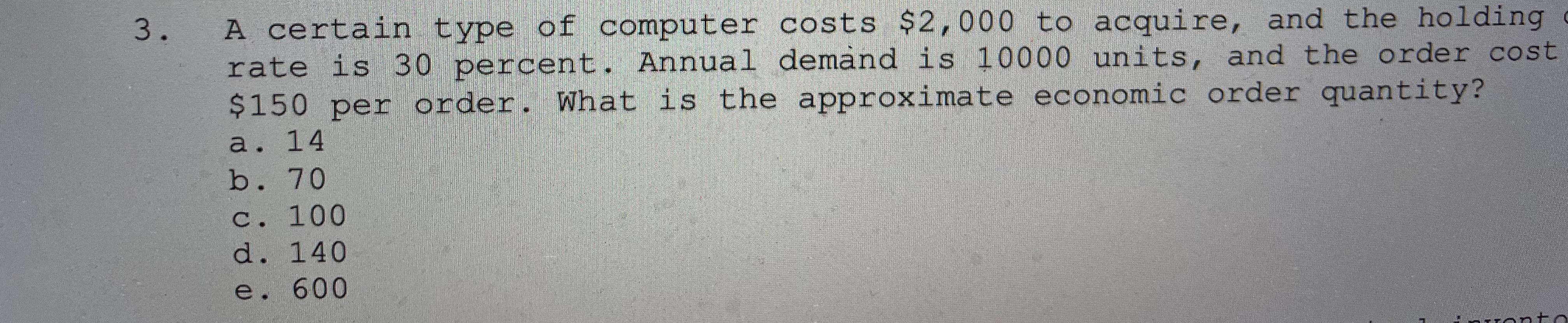 Solved A certain type of computer costs $2,000 ﻿to acquire, | Chegg.com