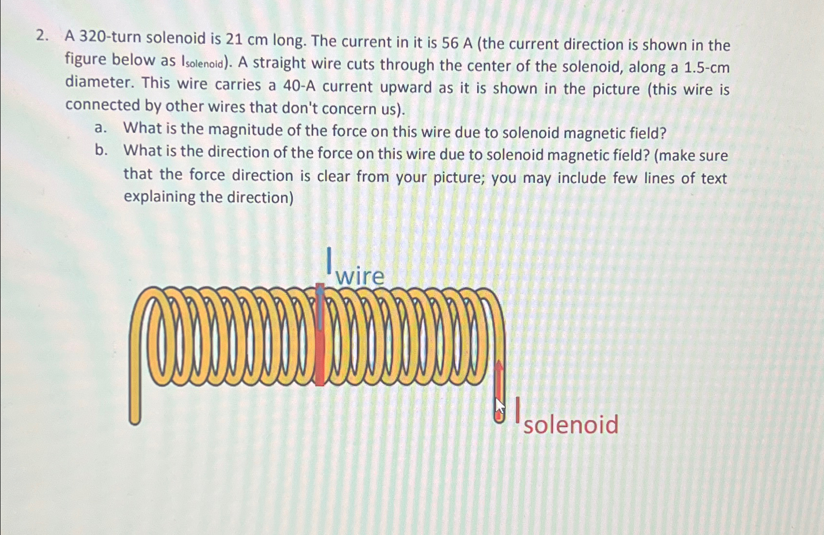 Solved A 320 -turn solenoid is 21cm ﻿long. The current in it | Chegg.com