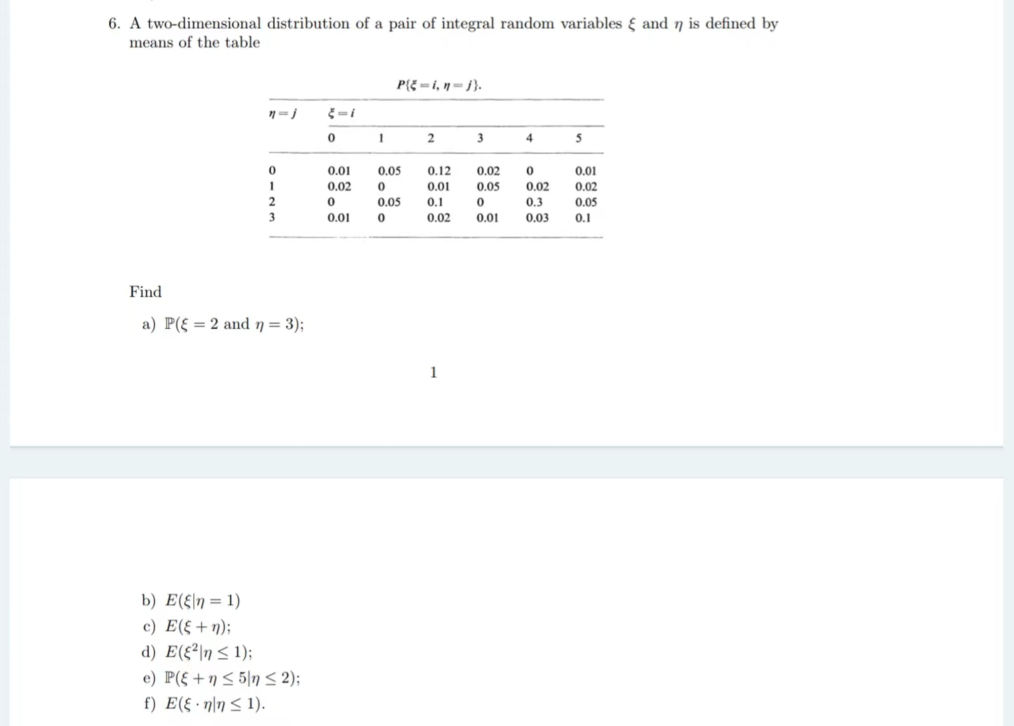 Solved A two-dimensional distribution of a pair of integral | Chegg.com