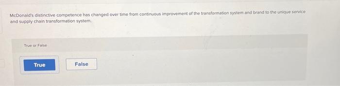 Solved McDonald's distinctive competence has changed over | Chegg.com