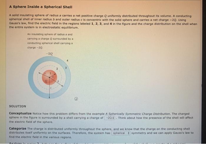 Solved A Sphere Inside a Spherical Shell A solid insulating | Chegg.com