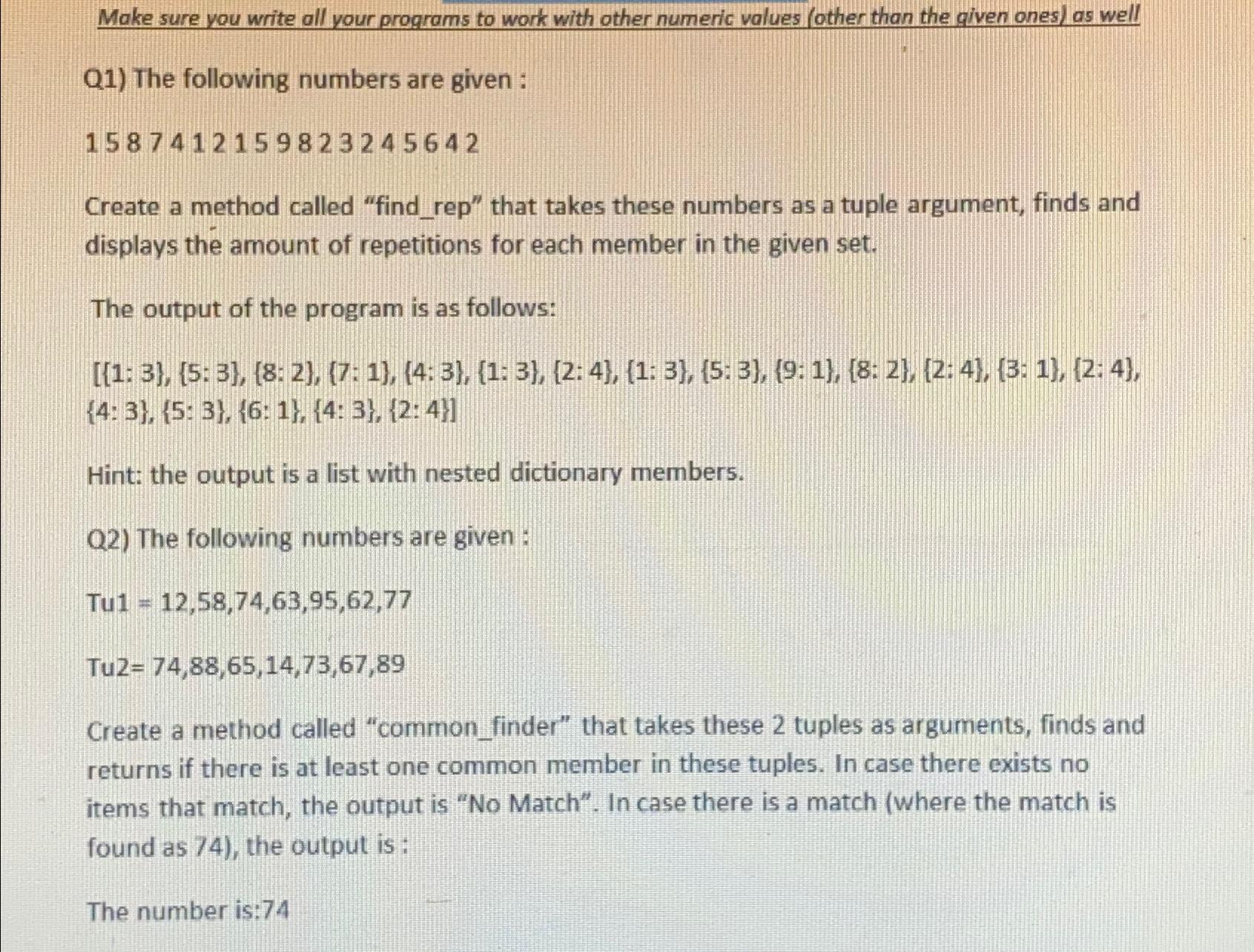 Solved Make sure you write all your programs to work with | Chegg.com