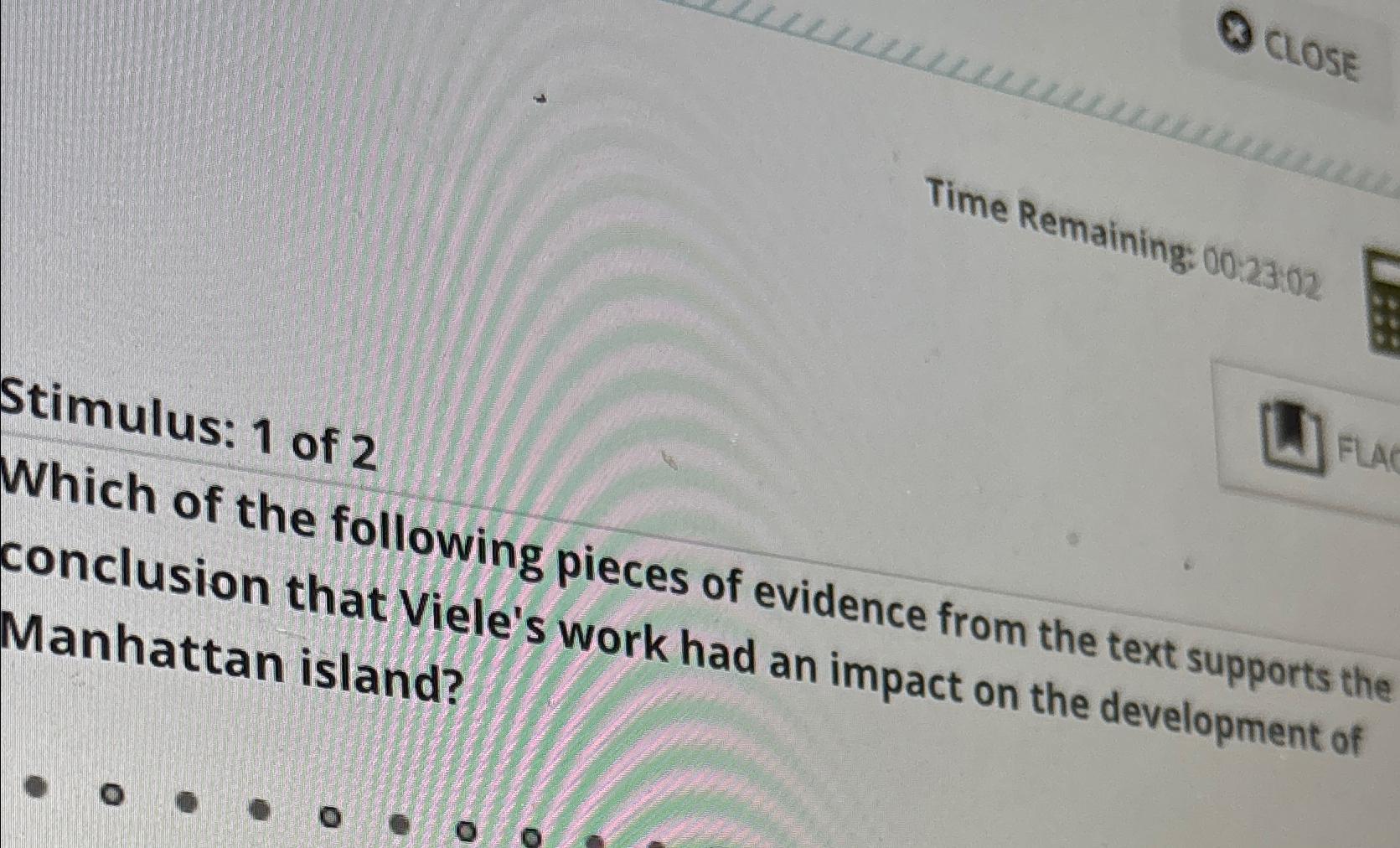 Solved Time Remaining: 002302Stimulus: 1 ﻿of 2Which of the | Chegg.com