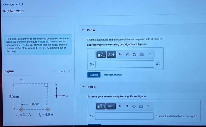Solved Two long, straight wires are oriented perpendicular | Chegg.com