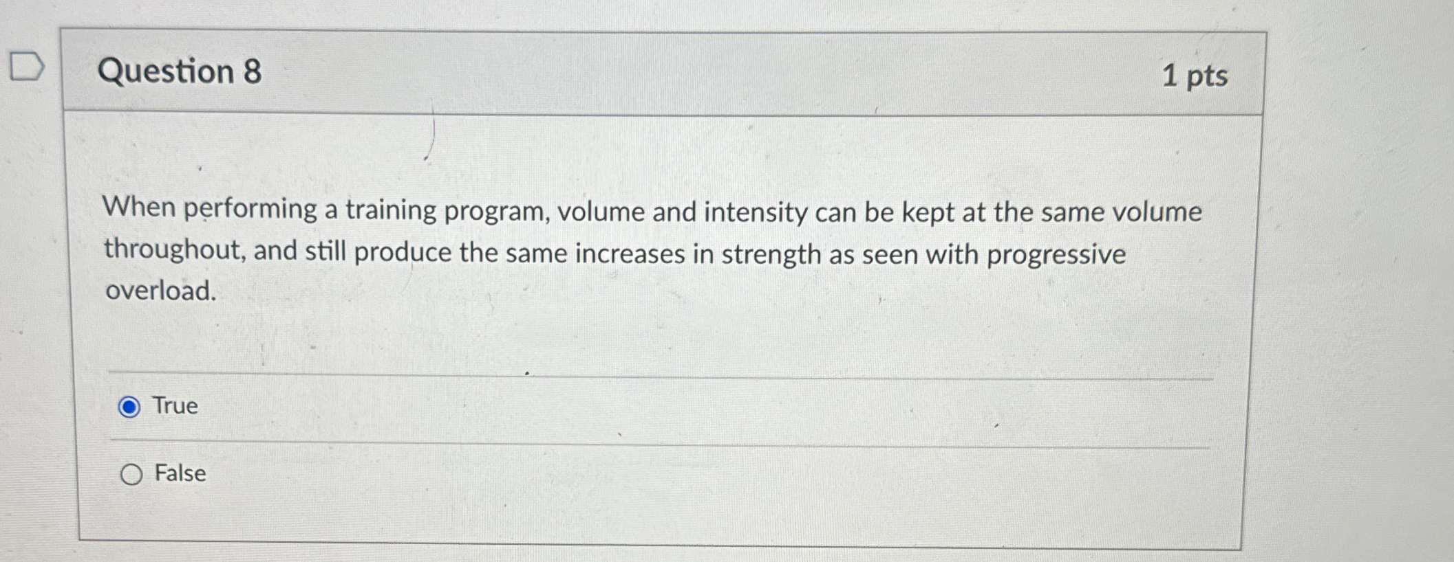 Solved Question 81ptsWhen performing a training program, | Chegg.com