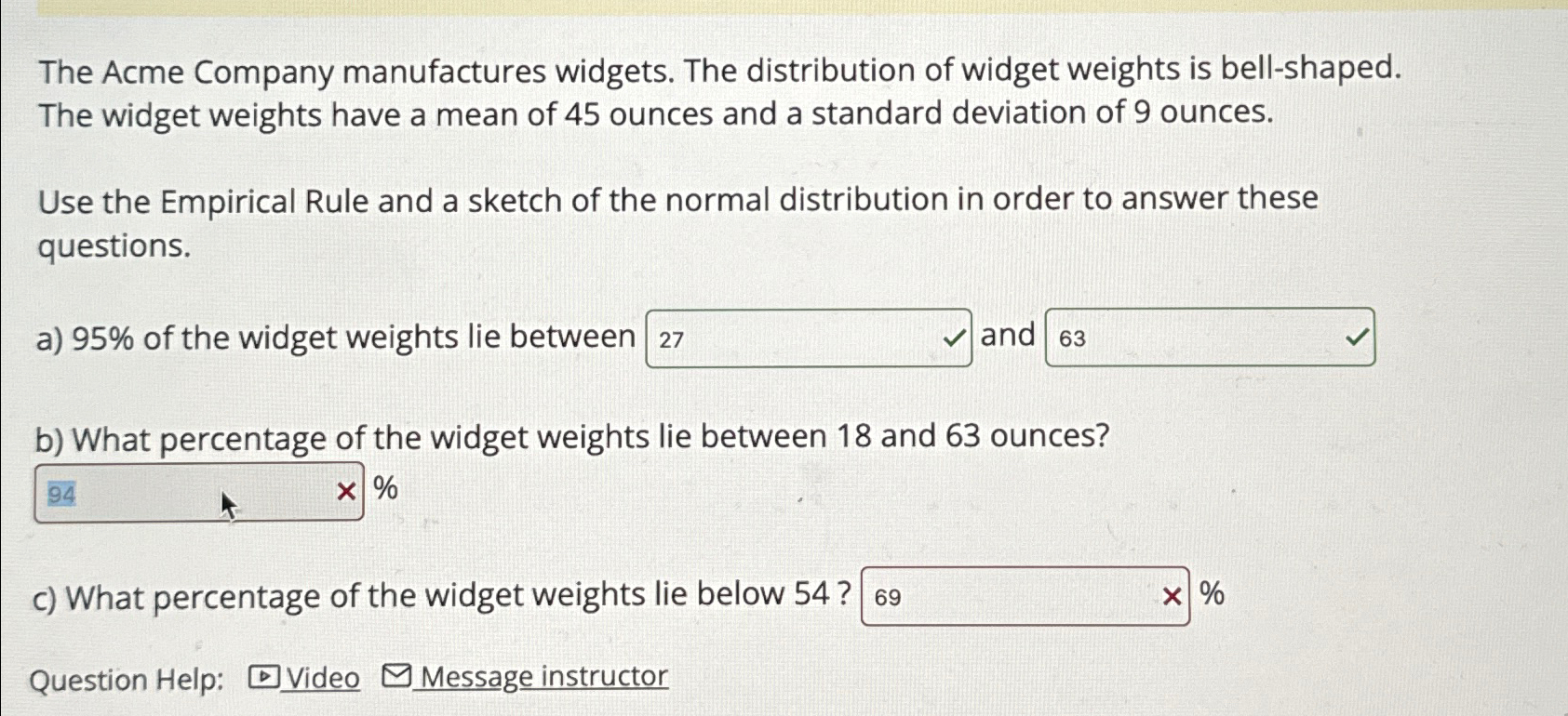 Solved The Acme Company manufactures widgets. The | Chegg.com