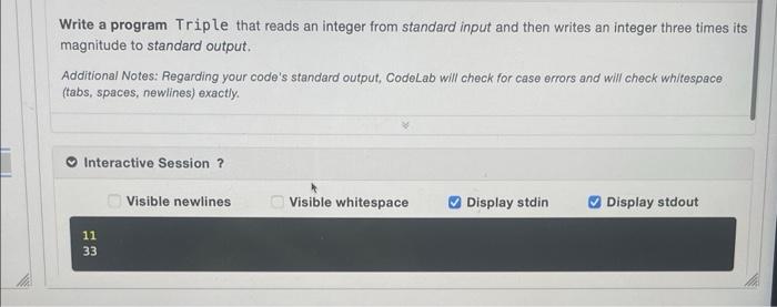Solved Write a program Triple that reads an integer from | Chegg.com