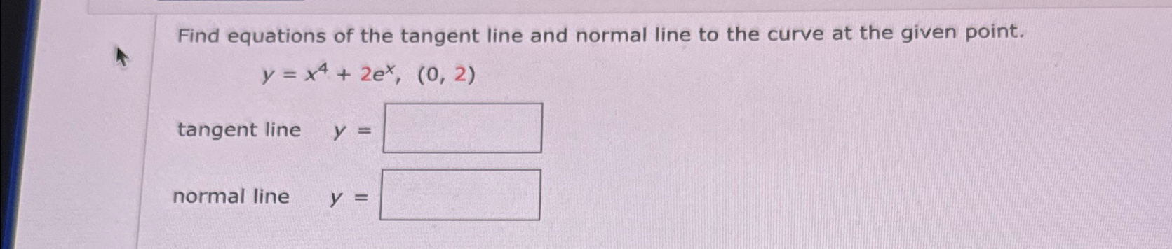 Solved Find equations of the tangent line and normal line to | Chegg.com