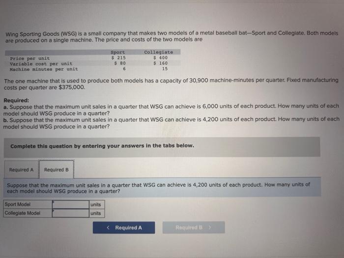 Solved Exercise 4-47 (Algo) Theory of Constraints (LO 4-5) | Chegg.com