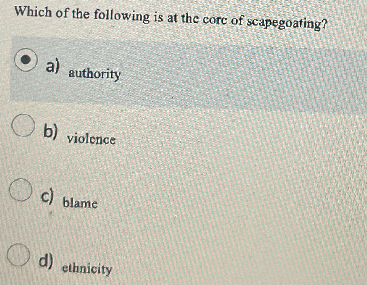 Solved Which of the following is at the core of | Chegg.com