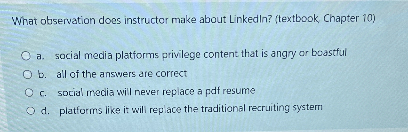 Solved What observation does instructor make about Linkedln? | Chegg.com