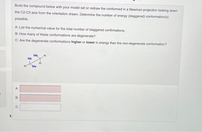 Solved Build the compound below with your model set or | Chegg.com
