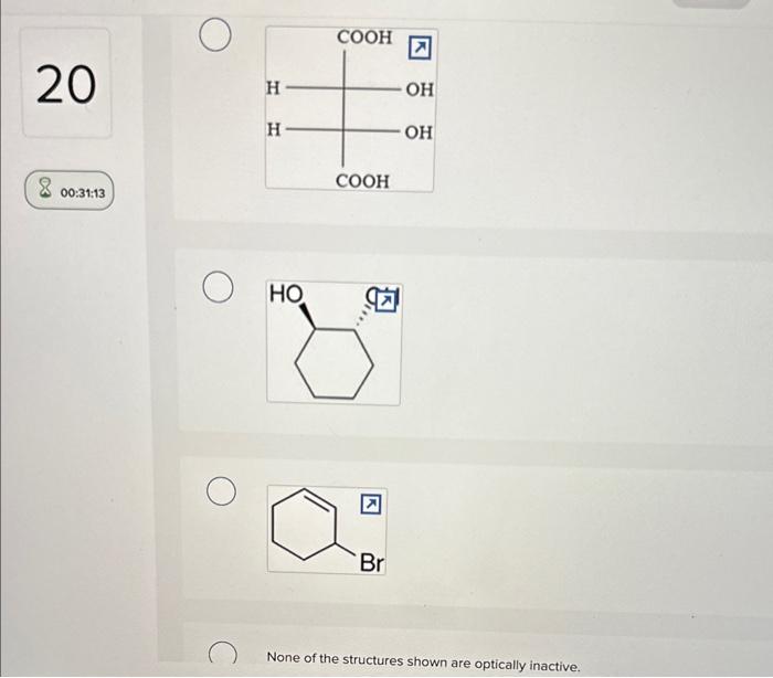 Solved Which of the molecules shown below is optically | Chegg.com