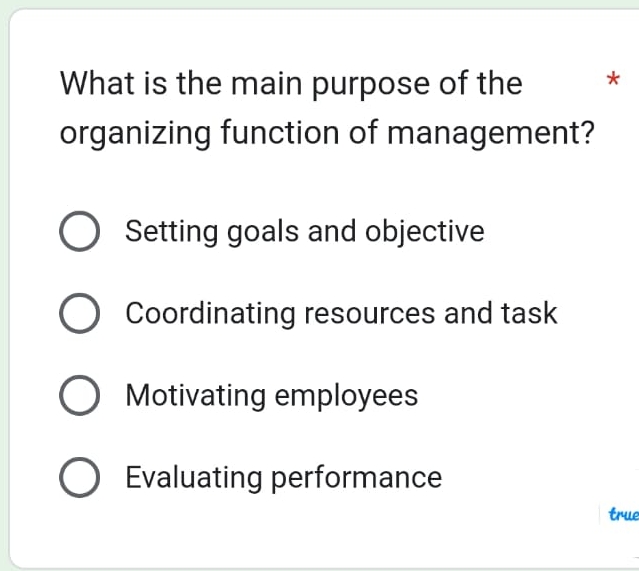 Solved What is the main purpose of the organizing function | Chegg.com