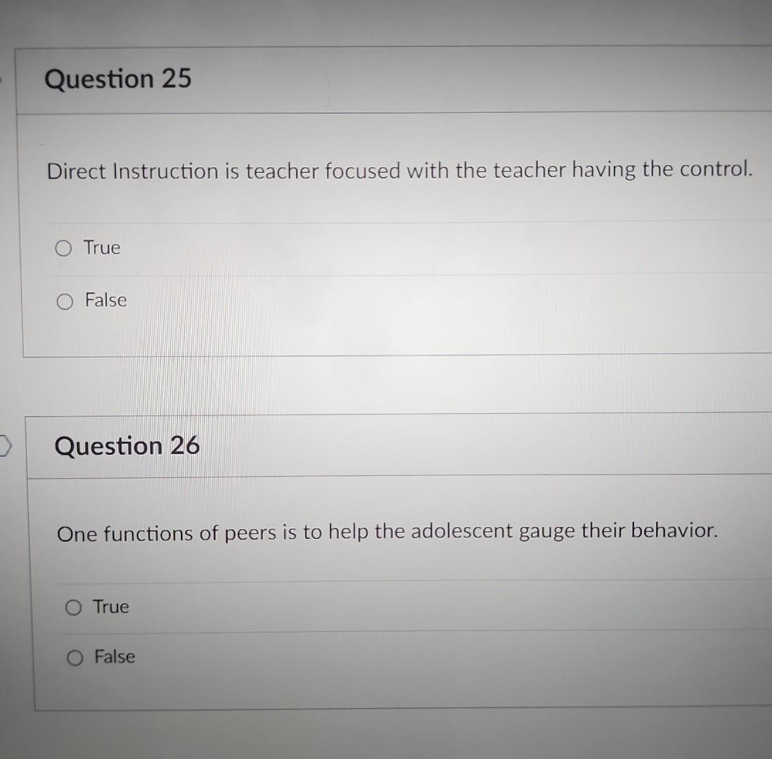 Solved Direct Instruction is teacher focused with the | Chegg.com