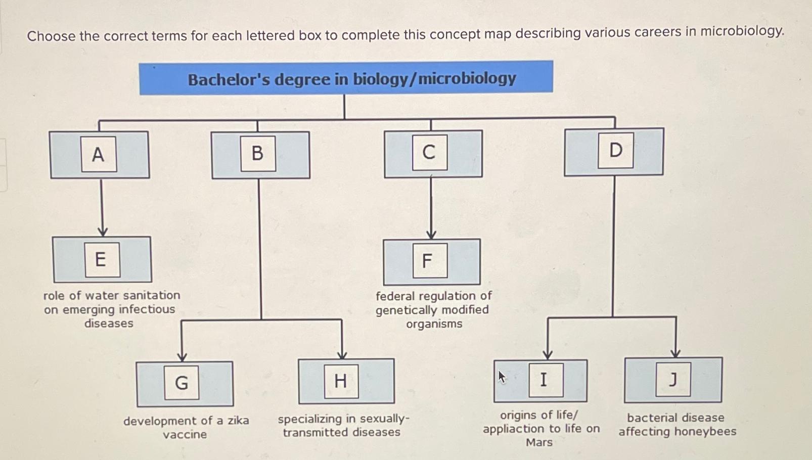 Solved Choose the correct terms for each lettered box to | Chegg.com