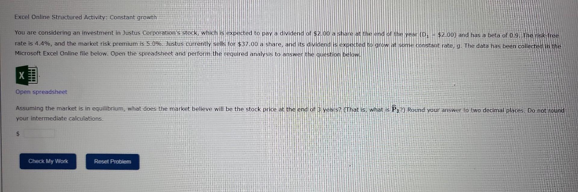 Solved Microsoft Excel Online file below. Open the | Chegg.com