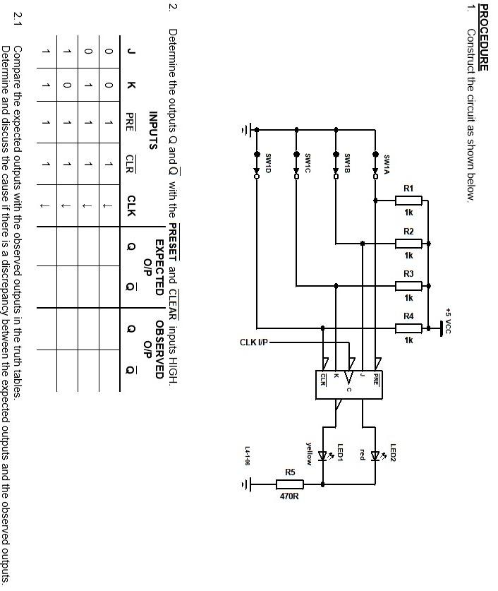 Solved PROCEDURE 1. Construct the circuit as shown below. +5 | Chegg.com
