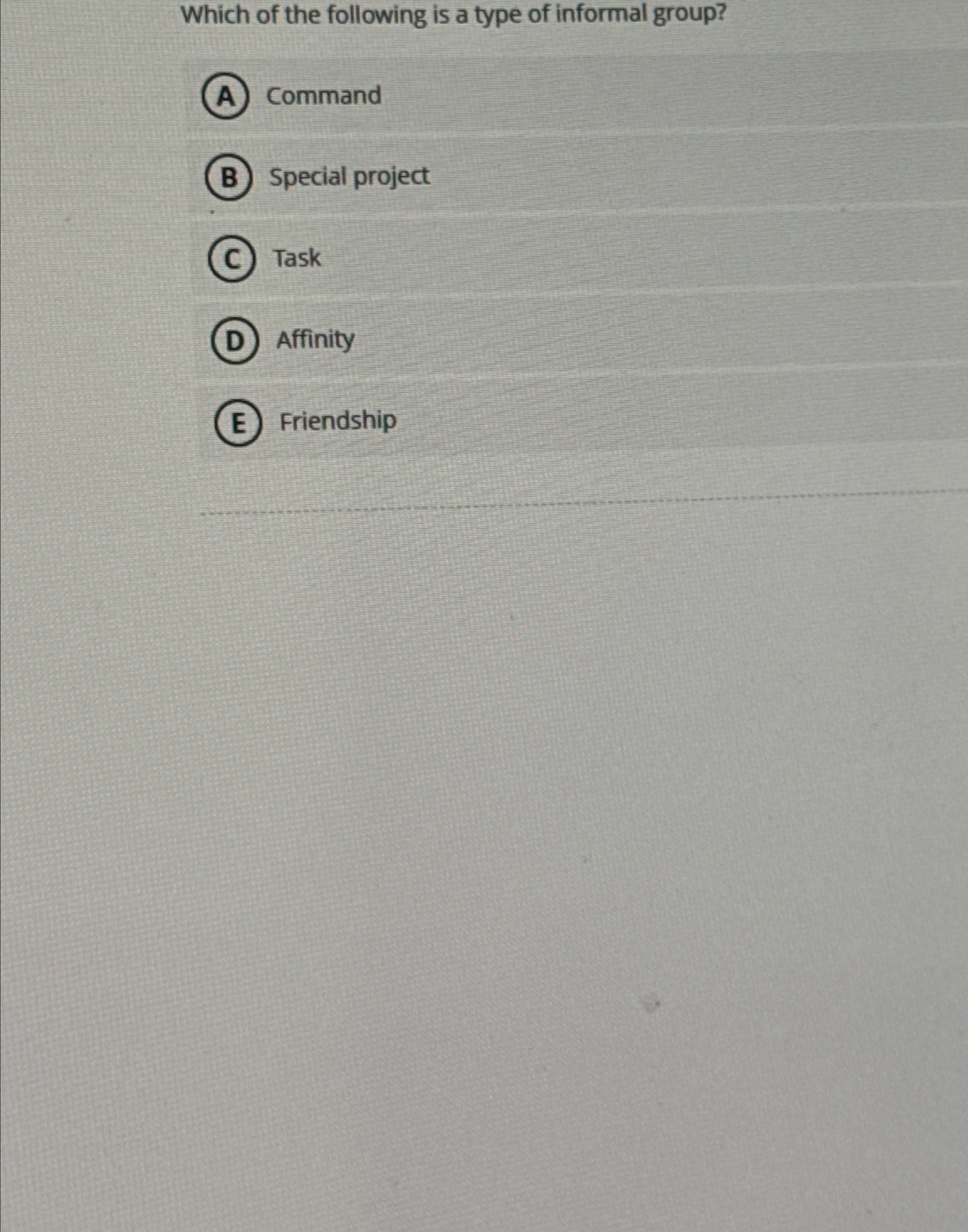 Solved Which of the following is a type of informal | Chegg.com