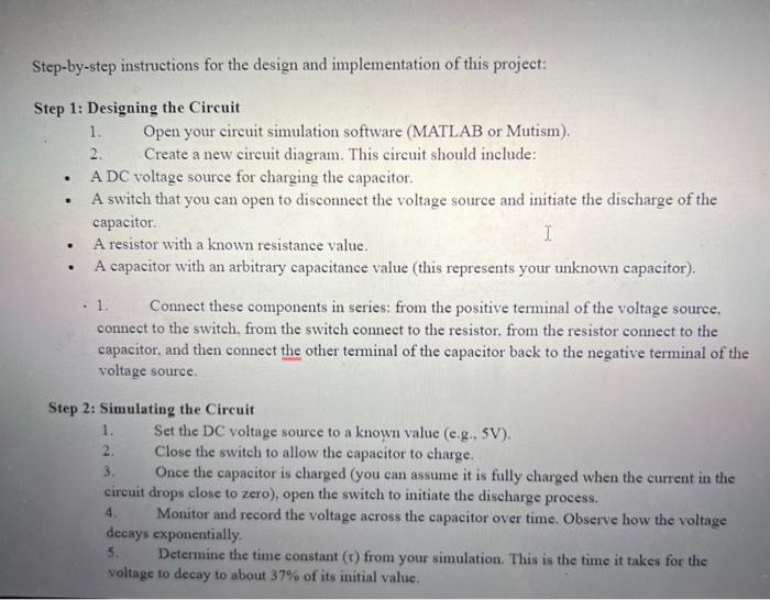 Solved tep-by-step instructions for the design and | Chegg.com