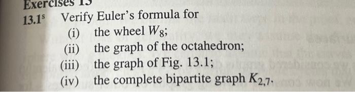 (i) the wheel W8; (ii) the graph of the octahedron; | Chegg.com