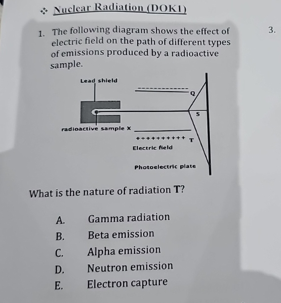 Solved :. ﻿Nuclear Radiation(DOK1)The following diagram | Chegg.com