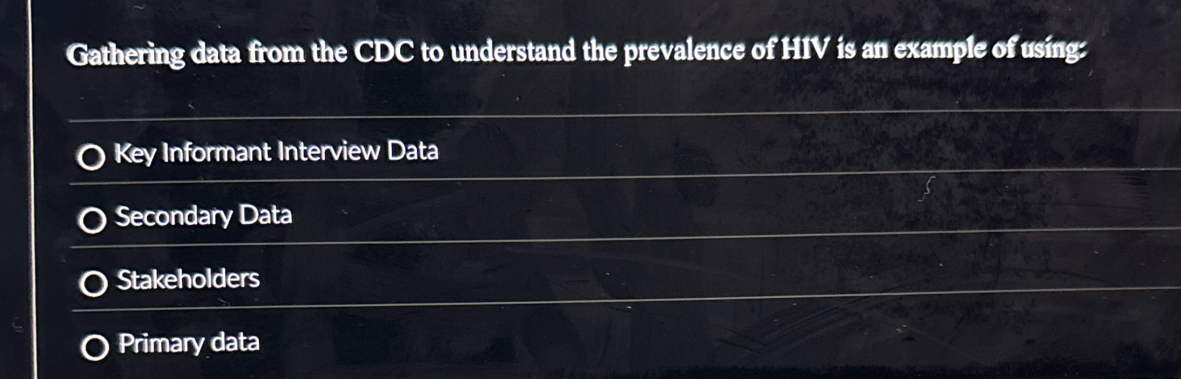 Solved Gathering data from the CDC to understand the | Chegg.com